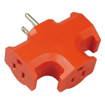 Buy Heavy-Duty Adapter, 3-Outlets, Orange - Homebox4.com