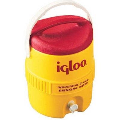Buy Commercial Water Cooler, Safety Yellow/Red Lid, Plastic, 2-Gallons ...